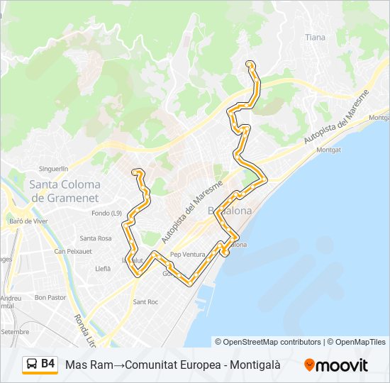 Línea b4: horarios, paradas y mapas - Mas Ram‎→Comunitat Europea ...