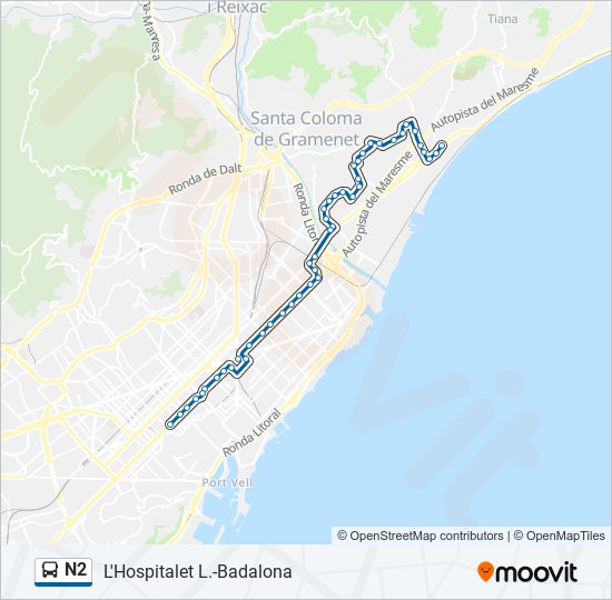 Línea n2: horarios, paradas y mapas - Gran Via - Balmes‎→Pl. Josep ...