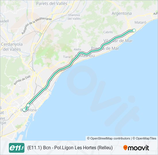 e111 Route: Schedules, Stops & Maps - (E11.1) Bcn - Pol.Lígon Les ...