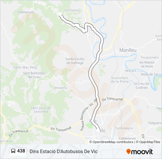 438 Route: Schedules, Stops & Maps - Dins Estació D'Autobusos De Vic ...