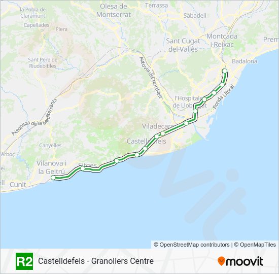 Línea R2: horarios, paradas y mapas - Barcelona-Sant Andreu (Actualizado)