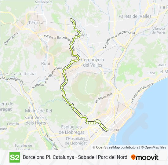 S2 Route: Schedules, Stops & Maps - Barcelona - Plaça Catalunya (Updated)