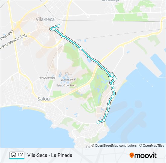 Línea L2: horarios, paradas y mapas - La Pineda (Actualizado)
