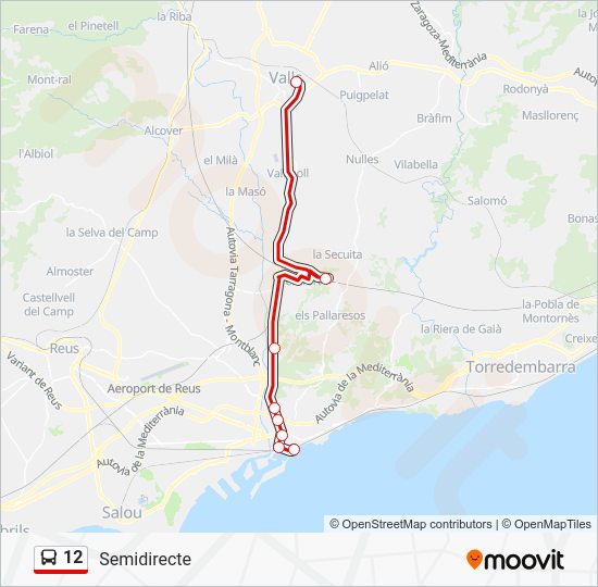 12 Route: Schedules, Stops & Maps - Tarragona - Estació de Rodalies ...