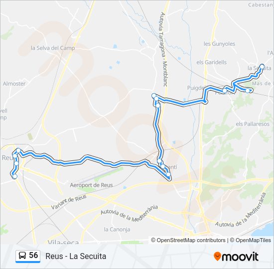 56 Route: Schedules, Stops & Maps - Reus - La Secuita (Updated)