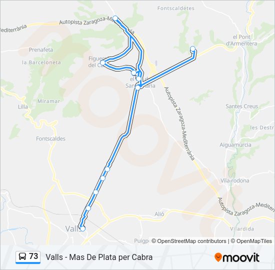 Línea 73: horarios, paradas y mapas - Valls - Mas De Plata per Cabra ...