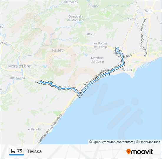79 Route: Schedules, Stops & Maps - Reus - Tivissa (Updated)