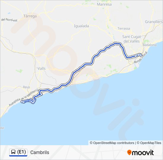 e1 Route: Schedules, Stops & Maps - Cambrils (Updated)