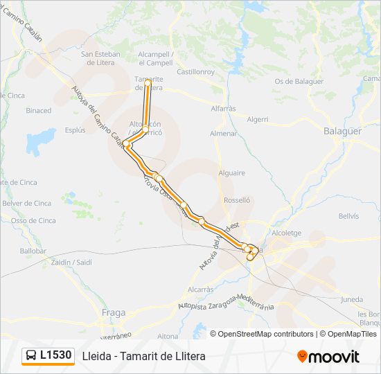 l1530 Route: Schedules, Stops & Maps - Tamarite De Litera (P. Hortaz, 5 ...