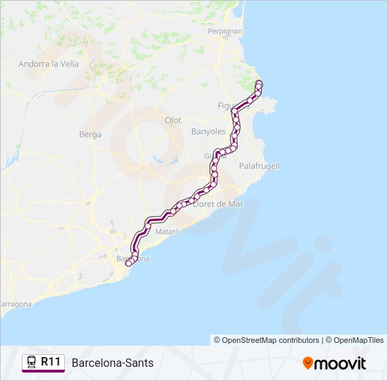 Línea R11: horarios, paradas y mapas - Barcelona-Sants (Actualizado)