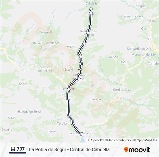 Línea 707: horarios, paradas y mapas - La Pobla De Segur (Actualizado)