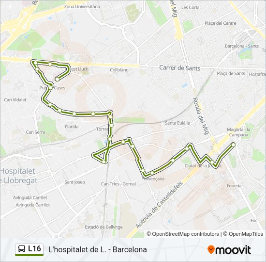 l16 Route: Schedules, Stops & Maps - L'Hospitalet L. (Updated)