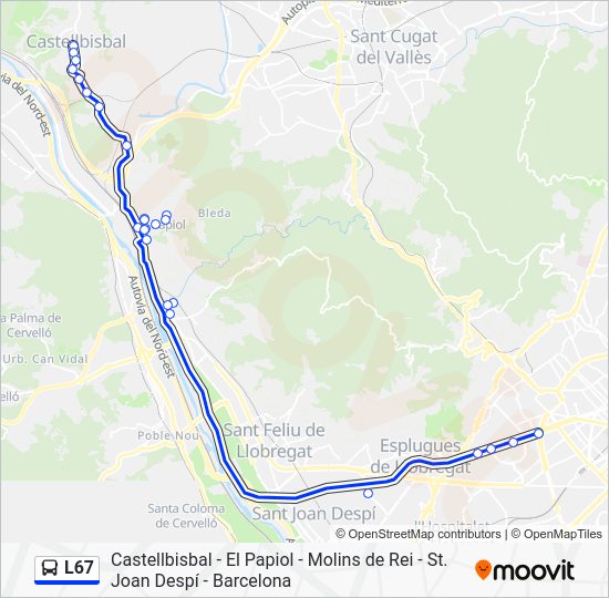 l67 Route: Schedules, Stops & Maps - Barcelona. Av. Diagonal - Metro ...