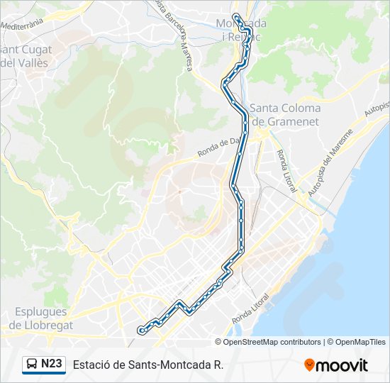 n23 Route: Schedules, Stops & Maps - Pl Joan Peiró - Estació De Sants‎→ ...