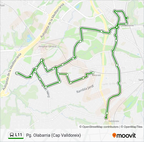 L11 Route: Schedules, Stops & Maps - Pg. Olabarria (Cap Valldoreix ...