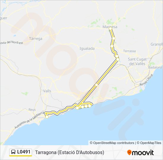 L0491 Route: Schedules, Stops & Maps - Tarragona (Estació D'Autobusos ...