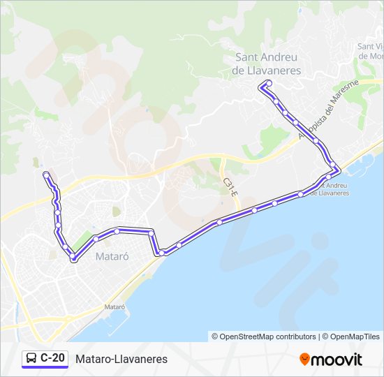C20 Route: Schedules, Stops & Maps - Mataro-Llavaneres (Updated)