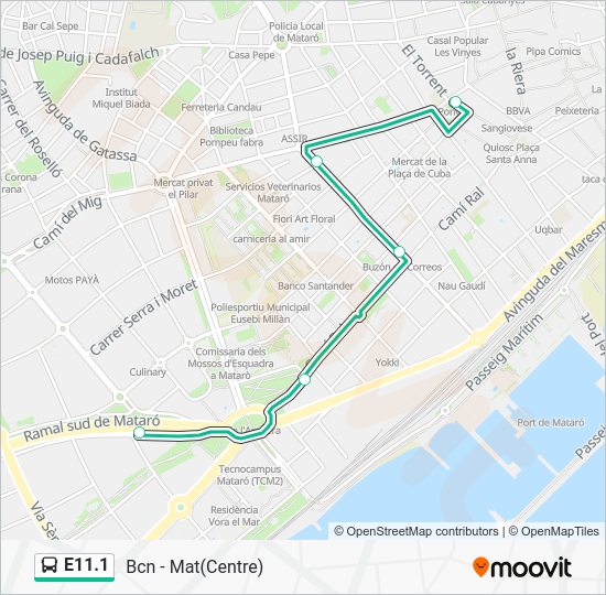 E111 Route: Schedules, Stops & Maps - Bcn - Mat(Centre) (Updated)