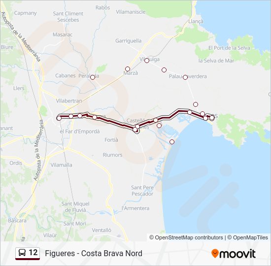 12 Route: Schedules, Stops & Maps - Roses, Estació (Updated)