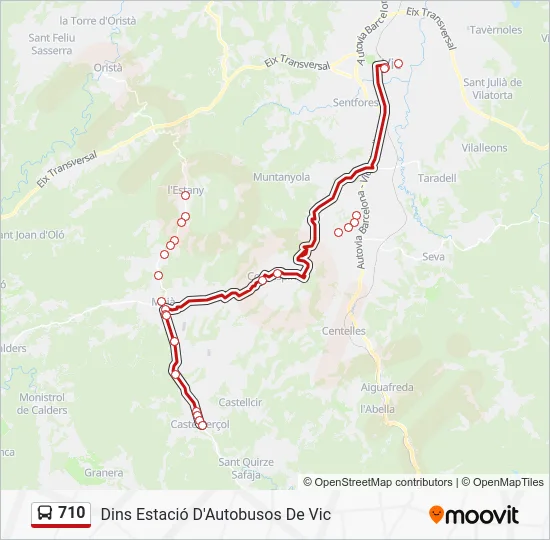 710 Route: Schedules, Stops & Maps - Dins Estació D'Autobusos De Vic (Updated)