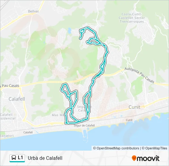 L1 Route: Schedules, Stops & Maps - Urbà de Calafell (per CFGM) (Updated)