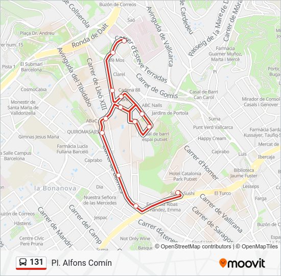 131 Route: Schedules, Stops & Maps - Pl. Alfons Comín (Updated)