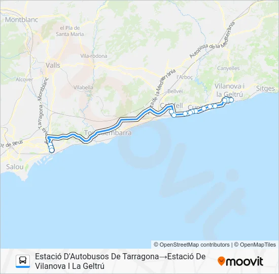 VILANOVA TARRAGONA Route: Schedules, Stops & Maps - Estació D'Autobusos ...