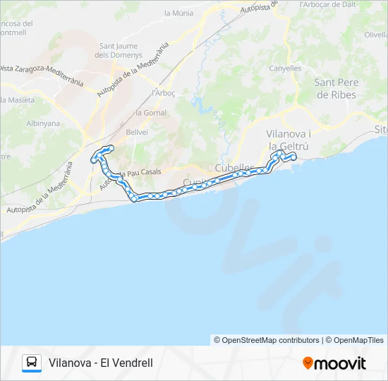 VILANOVA EL VENDRELL Route: Schedules, Stops & Maps - Estació D ...