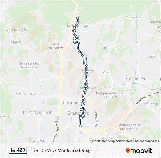 429 Route: Schedules, Stops & Maps - Ctra. De Vic - Montserrat Roig ...