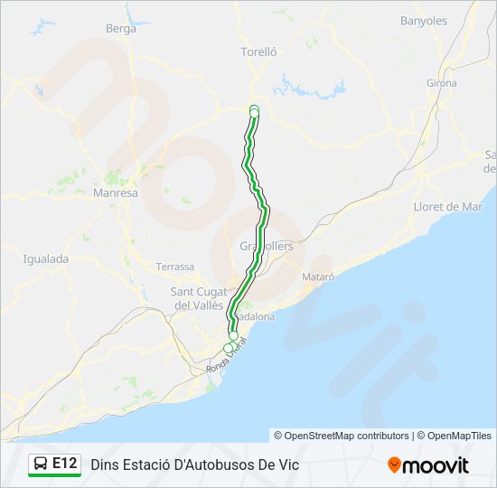 Línea E12: horarios, paradas y mapas - Dins Estació D'Autobusos De Vic ...