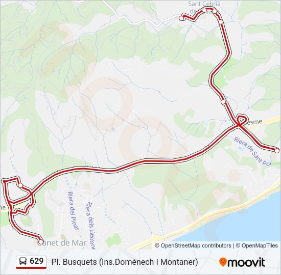 629 Route: Schedules, Stops & Maps - Pl. Busquets (Ins.Domènech I ...