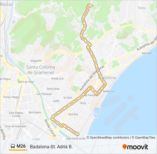 Línea m26: horarios, paradas y mapas - Hospital Can Ruti‎→Estació De ...
