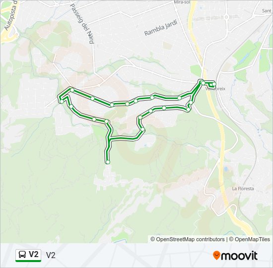 V2 Route: Schedules, Stops & Maps - V2 (Updated)