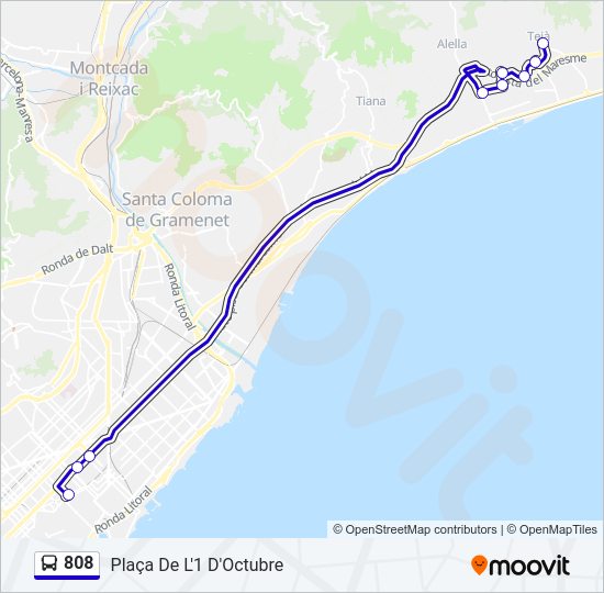 Línea 808: horarios, paradas y mapas - Plaça De L'1 D'Octubre (Actualizado)