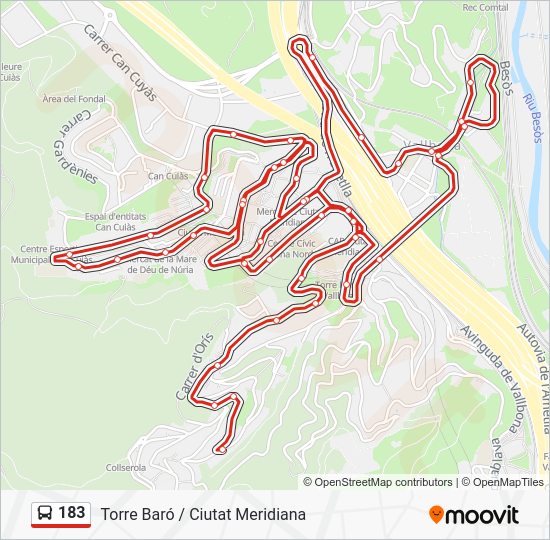 183 Route: Schedules, Stops & Maps - Vallbona-Ciutat Meridiana (Updated)