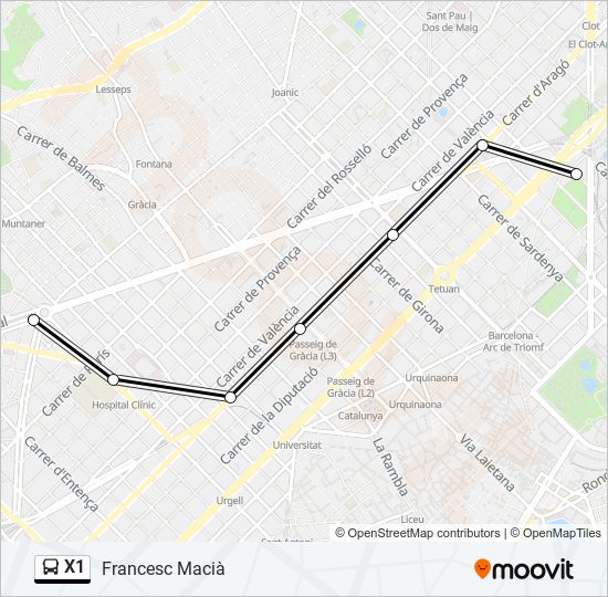 x1 Route: Schedules, Stops & Maps - Francesc Macià (Updated)
