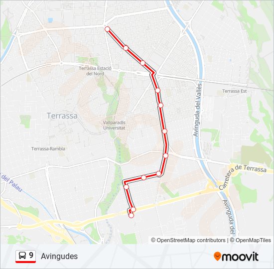 Línea 9: horarios, paradas y mapas - Cap Sud (Actualizado)