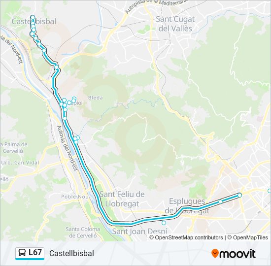 Línea l67: horarios, paradas y mapas - Castellbisbal (Actualizado)