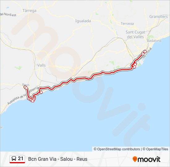 21 Route: Schedules, Stops & Maps - Bcn Gran Via - Salou - Reus (Updated)