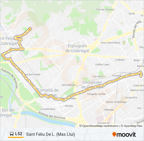 Línea l52: horarios, paradas y mapas - Sant Feliu De L. (Mas Lluí ...