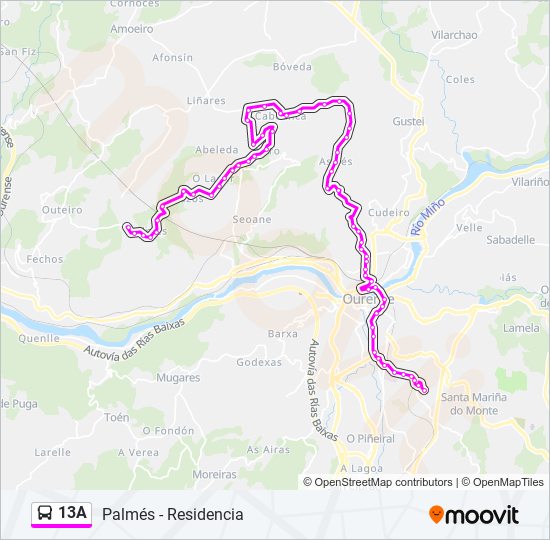 Línea 13a: horarios, paradas y mapas - Residencia San Jose (Actualizado)