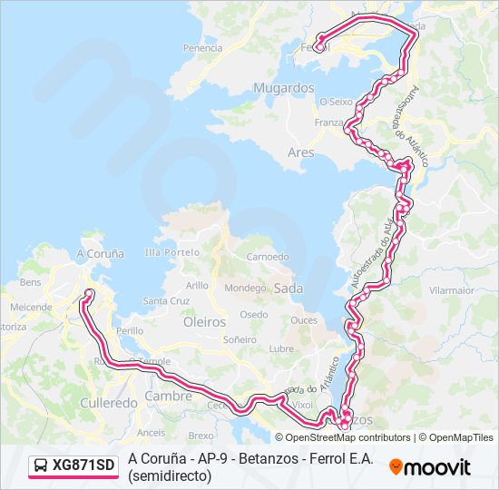 xg871sd Route: Schedules, Stops & Maps - Ferrol (Directo Ata Betanzos ...