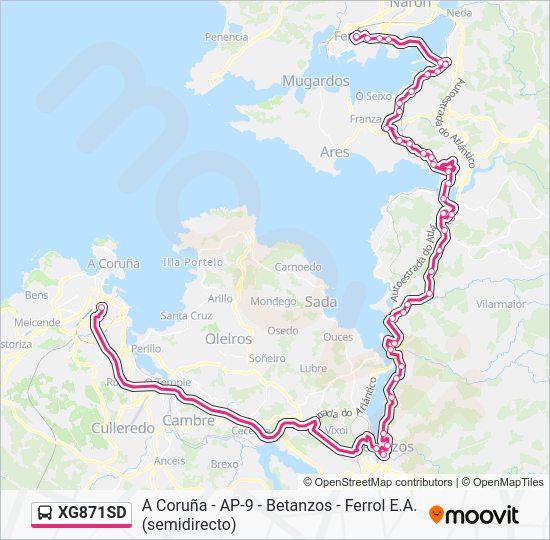 xg871sd Route: Schedules, Stops & Maps - Ferrol (Directo Ata Betanzos ...