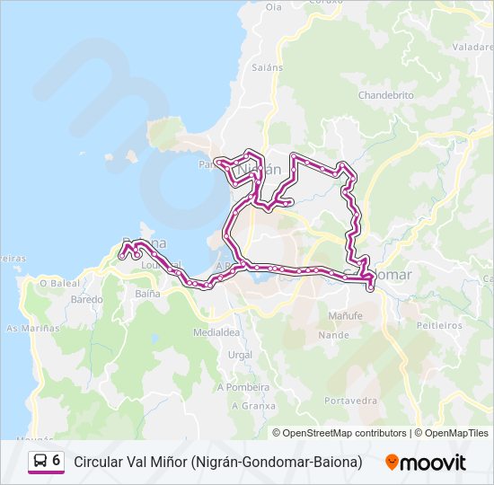 6 Route: Schedules, Stops & Maps - Circular Val Miñor (Nigrán-Gondomar ...