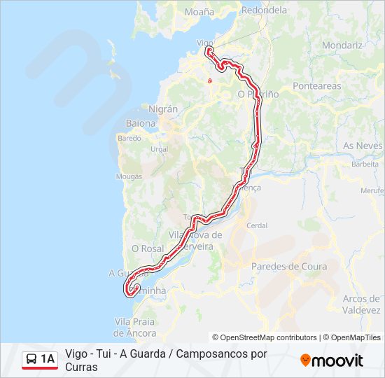 1a Route: Schedules, Stops & Maps - A Guarda - Camposancos (Updated)