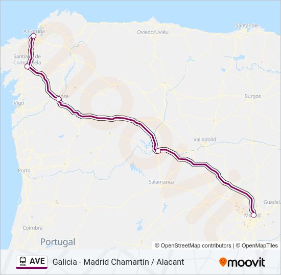 Línea ave: horarios, paradas y mapas - Estación de Tren A Corunya ...