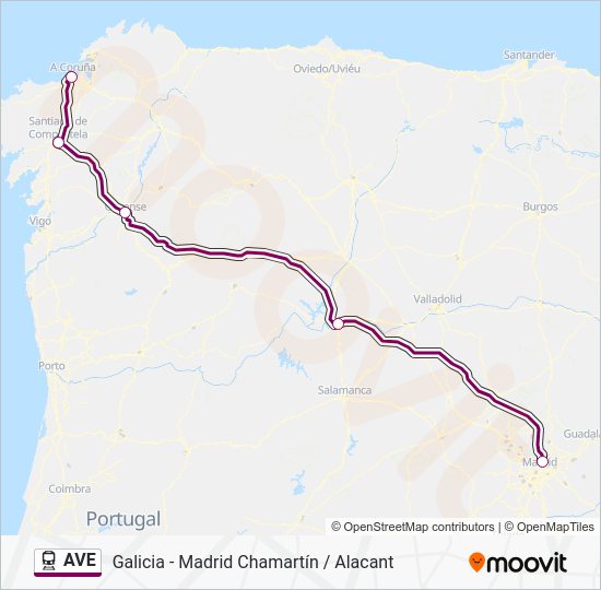 Línea AVE: horarios, paradas y mapas - A Corunya (Actualizado)