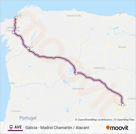Línea AVE: horarios, paradas y mapas - A Corunya (Actualizado)