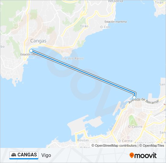 Línea cangas: horarios, paradas y mapas - Vigo (Actualizado)
