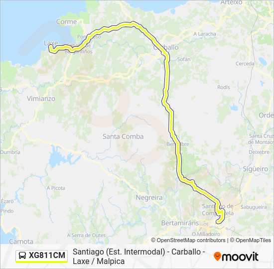 Línea XG811CM: horarios, paradas y mapas - Carballo - Laxe (Actualizado)